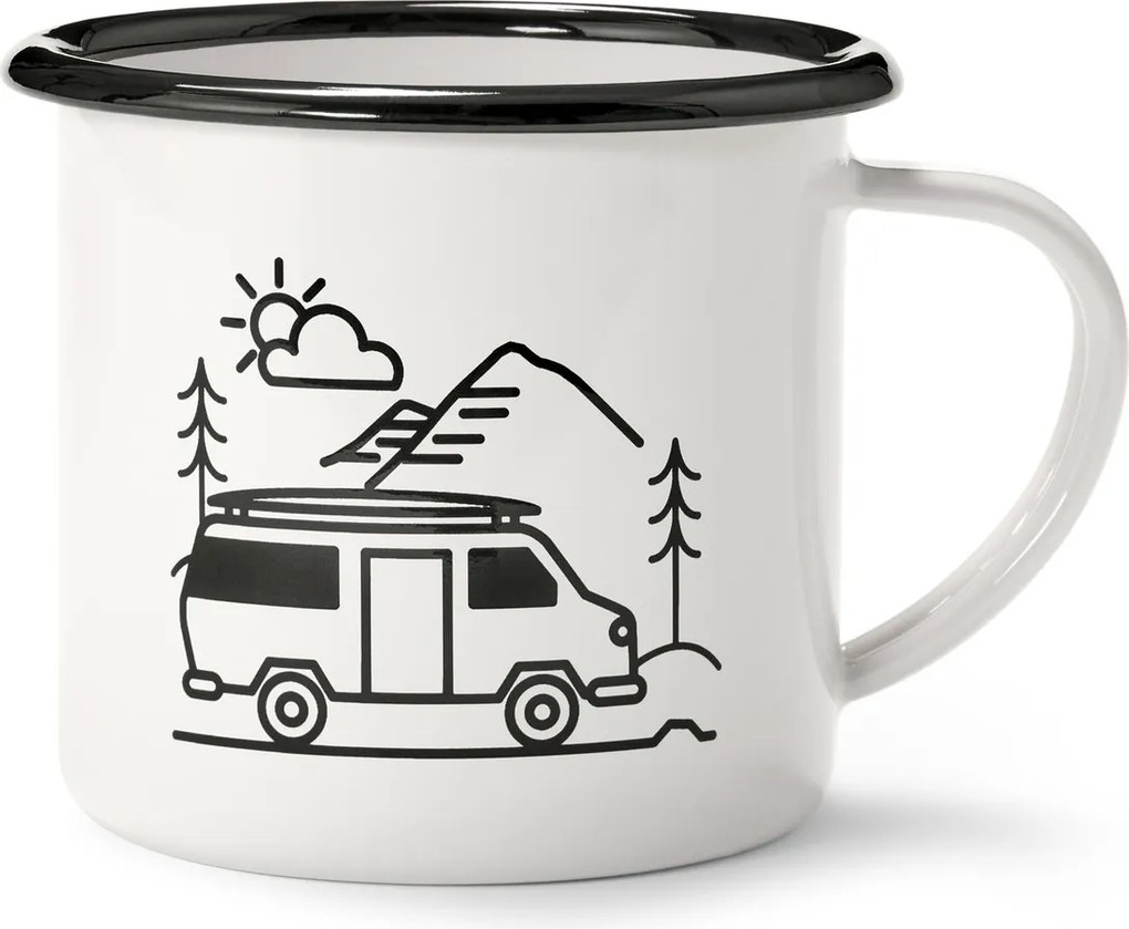 Tchibo - Smaltovaný hrnek na kávu „Camping“, 380 ml