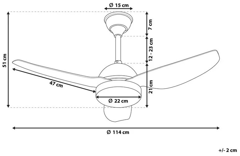 Bílý stropní ventilátor TOPLICA Beliani