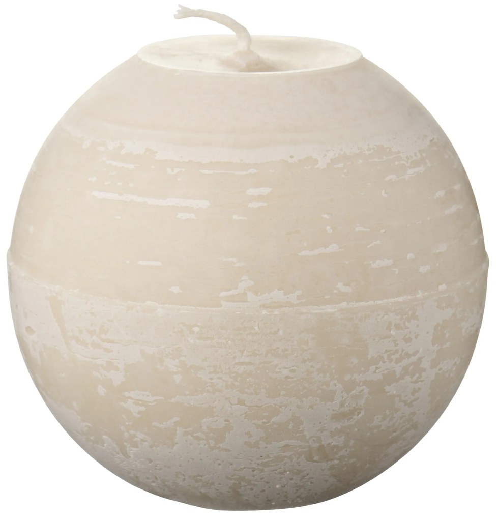 Ib Laursen Svíčka Rustic Fog Ø 10 cm, krémová barva, vosk