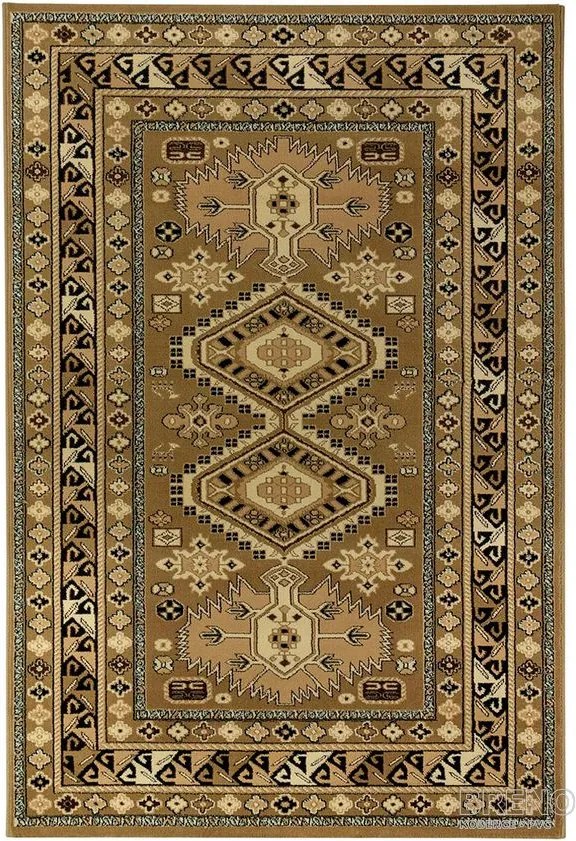 Breno Kusový koberec SOLID 61/OEO – zlatohnědý orientální vzor, 133x200 cm