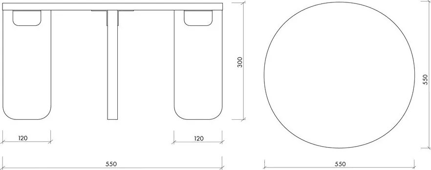 Kulatý konferenční stolek s deskou v dubovém dekoru v přírodní barvě ø 55 cm Kuvu – noo.ma