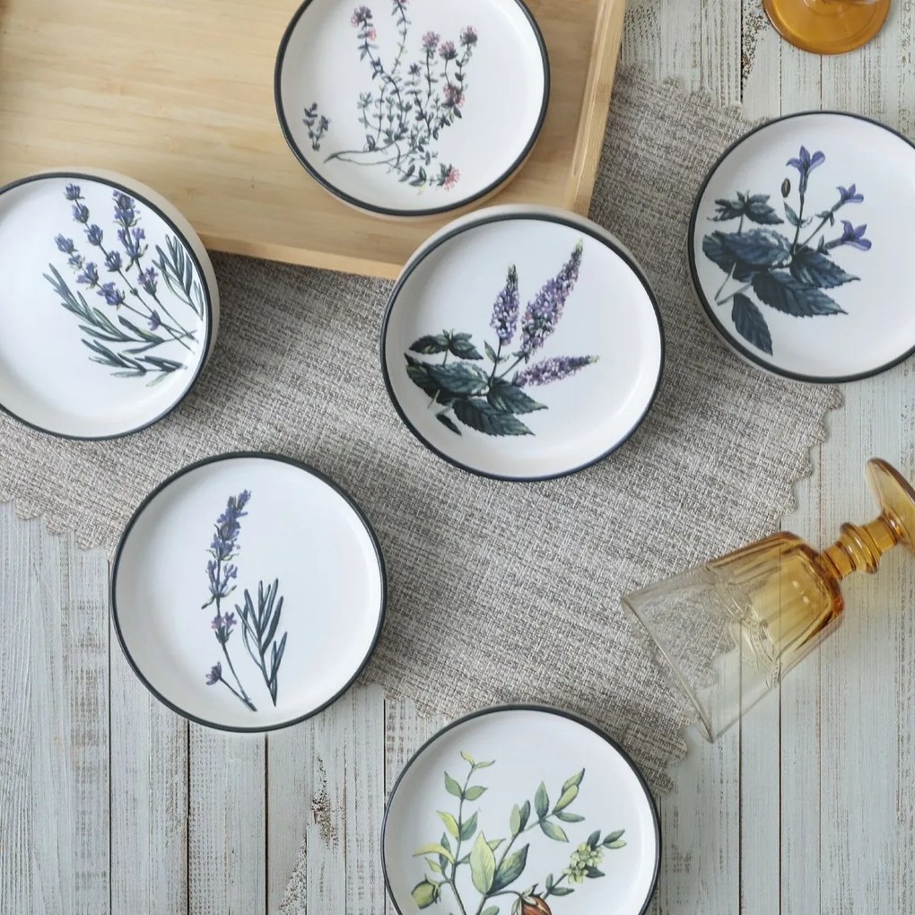 Sada 6 kameninových misek Herbal 14 cm