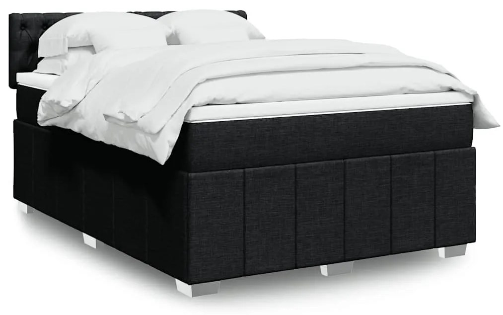 Box spring postel s matrací černá 140 x 190 cm textil 3289372
