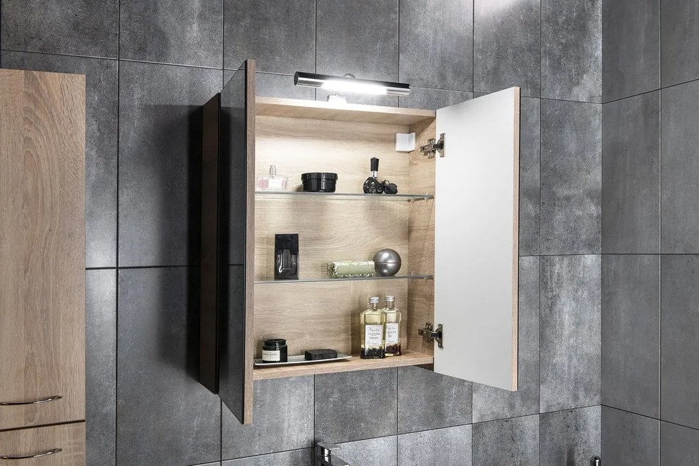 Aqualine Aqualine, VEGA galerka 60x70x18cm, dub platin, VG860