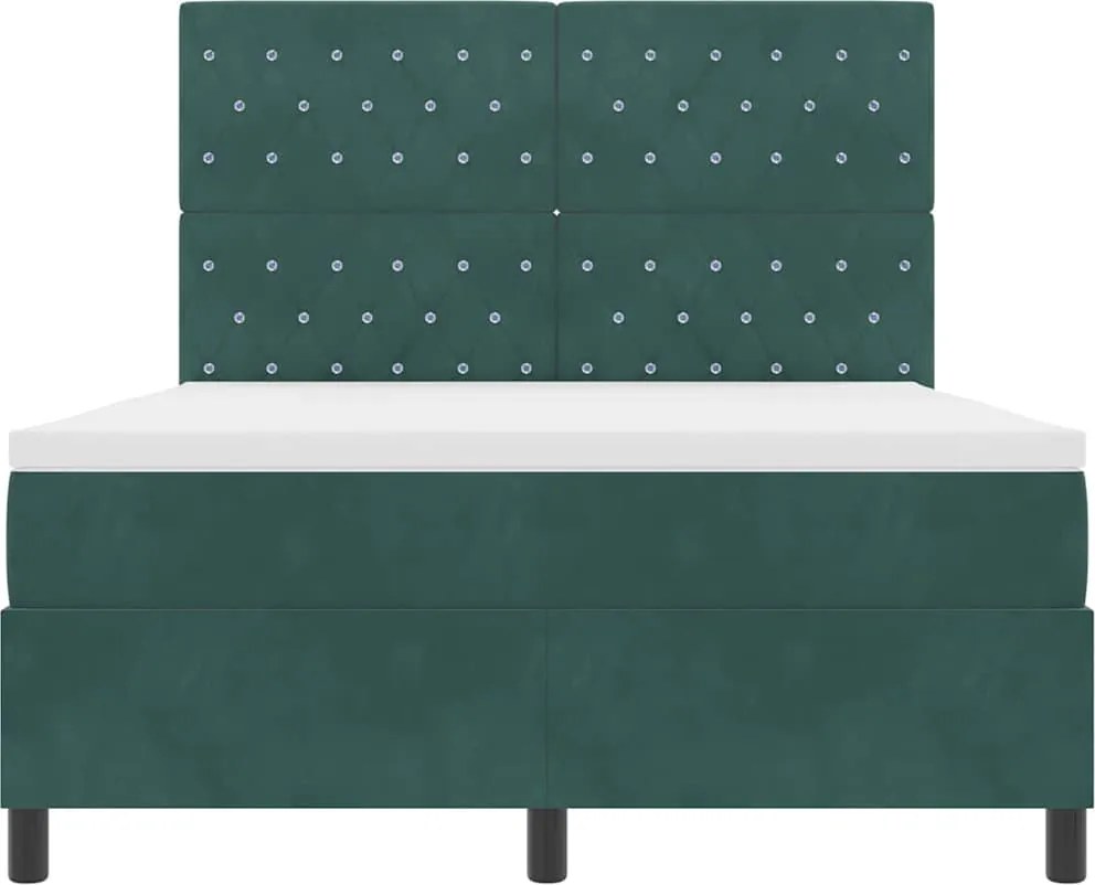 Postel s boxspringem s matrací Tmavě zelená 140 x 200 cm samet 3339773