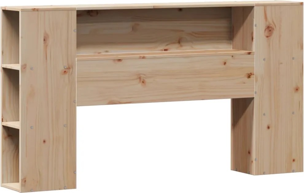Postel s knihovnou bez matrace 135 x 190 cm masivní borovice 3322431