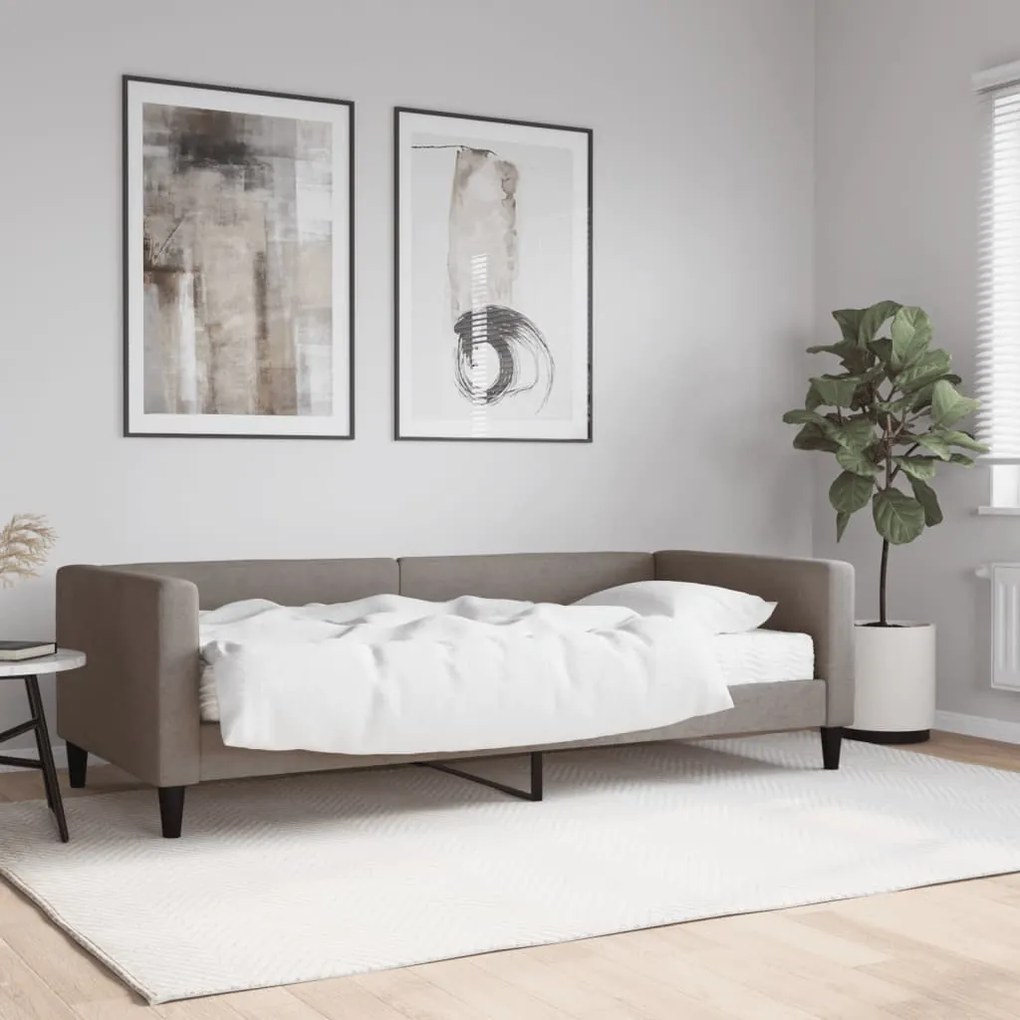 Válenda s matrací taupe 90 x 200 cm textil 3196563