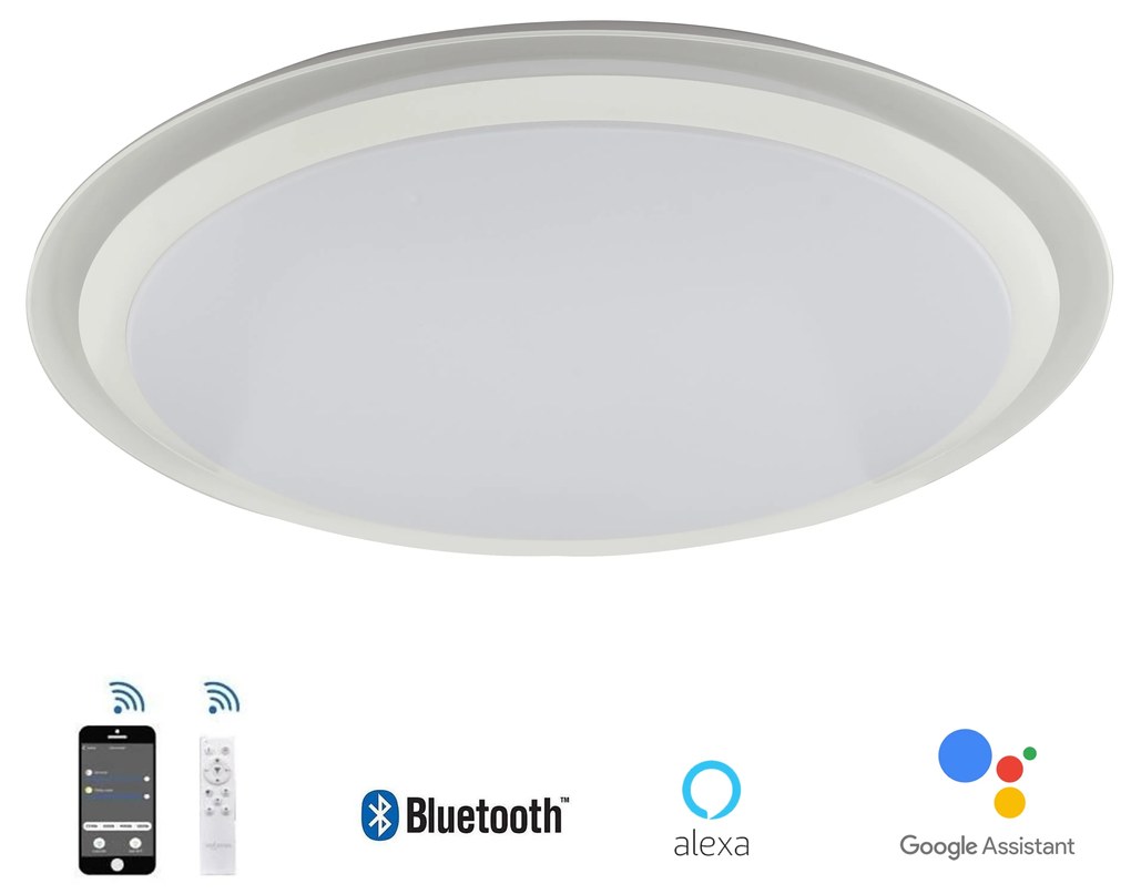 Mantra Edge 5950 Smart, stmívatelné stropní LED svítidlo s dálkovým ovladačem , 56W LED, prům 46,5cm, Bluetooth