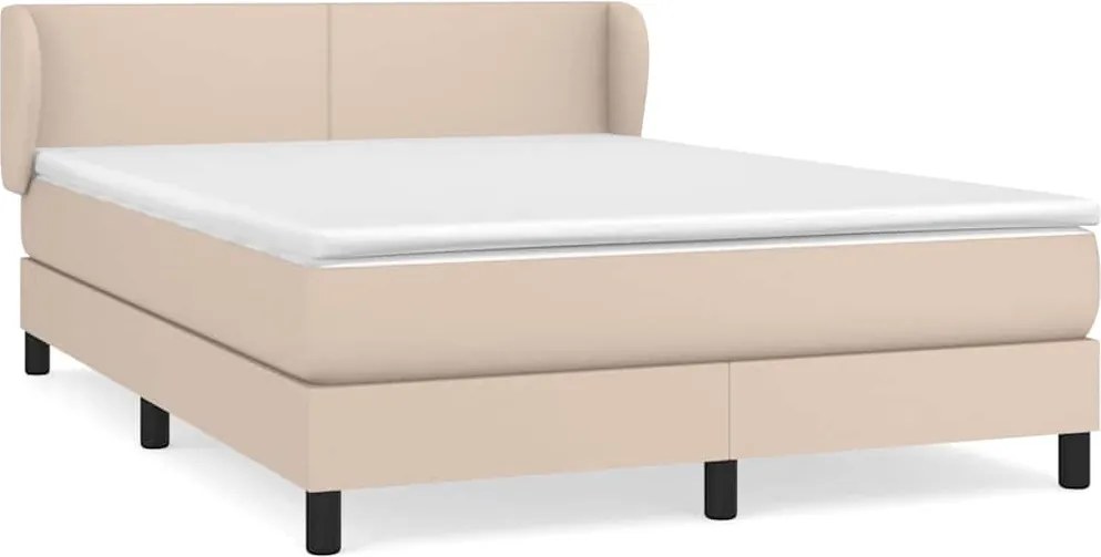 Box spring postel s matrací cappuccino 140x200 cm umělá kůže 3127198