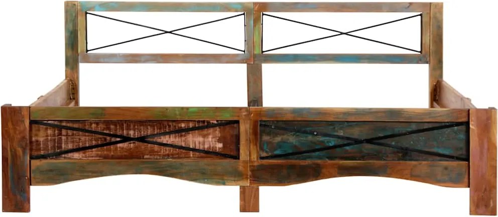 Rám postele masivní recyklované dřevo 180 x 200 cm 247668