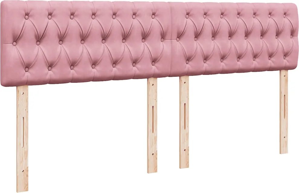 Box spring postel s matrací růžová 200x200 cm samet 3287841