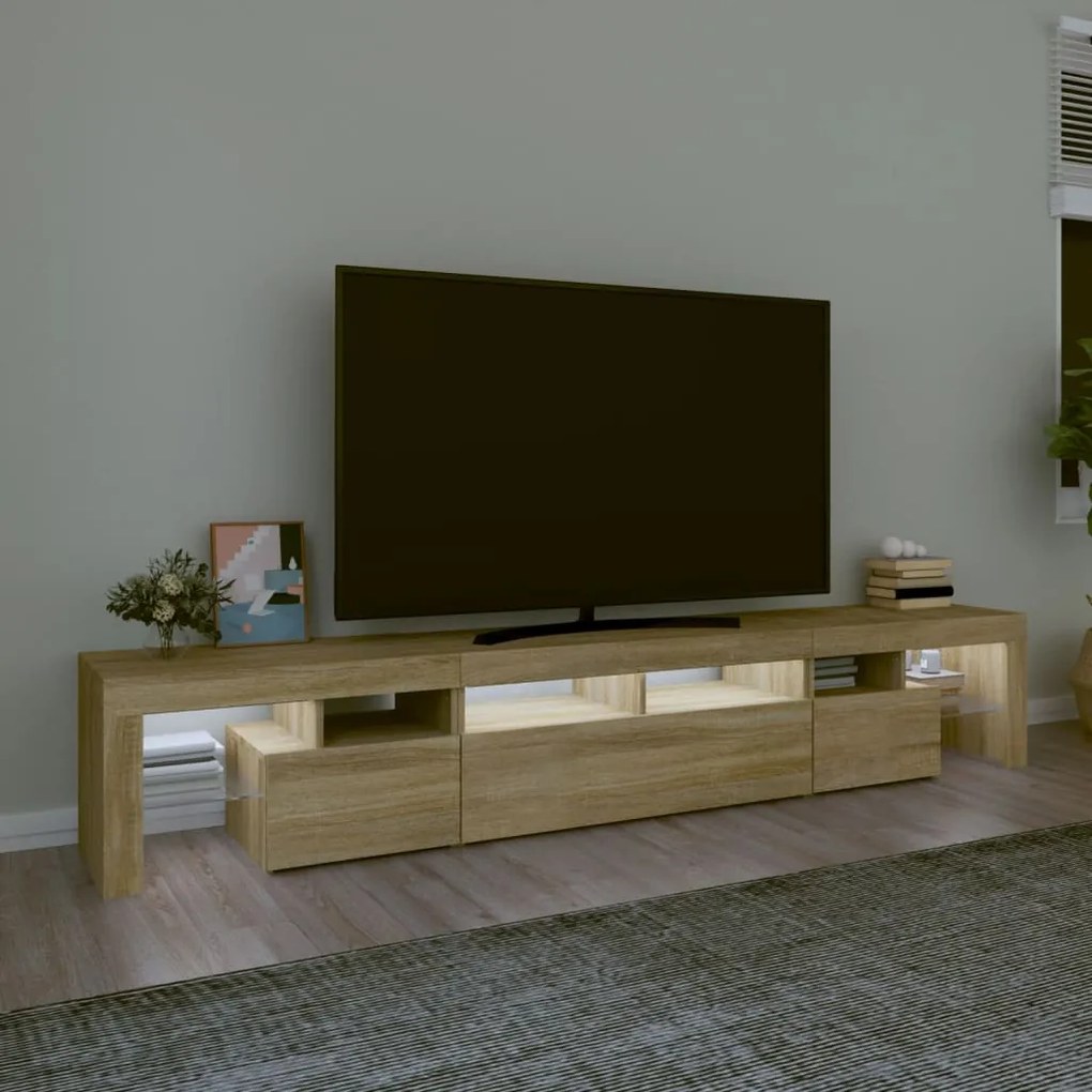 TV skříňka s LED osvětlením dub sonoma 230x36,5x40 cm 3152788