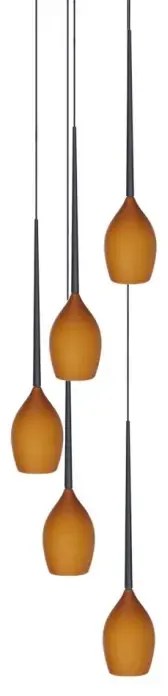 Retro lustr Izza 5 Amber