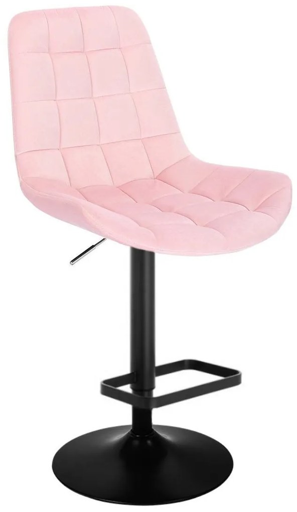 LuxuryForm DESIGN Barová židle PARIS VELUR na černé kulaté podstavě - světle růžová