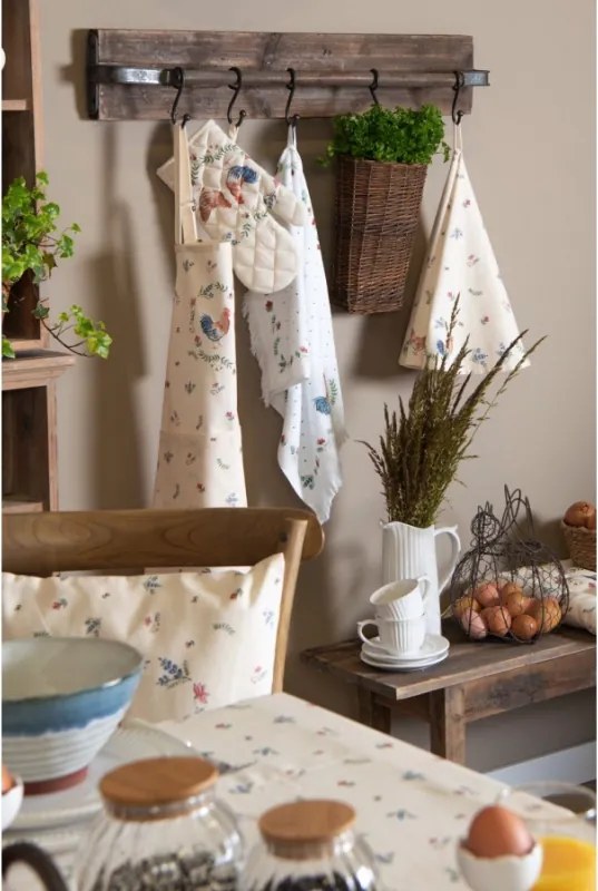 Kulatá utěrka Chicken and Rooster – 80 cm