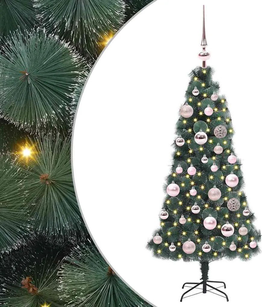 Umělý předsvětelný vánoční stromek s balónkovou sadou Zelená 3396143