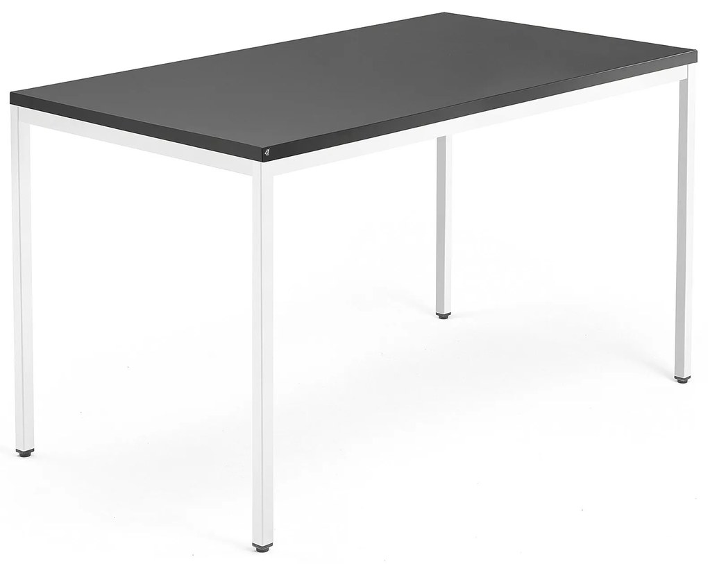 AJ Produkty Psací stůl MODULUS, 4 nohy, 1400x800 mm, bílý rám, černá