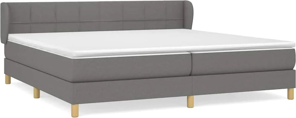 Box spring postel s matrací tmavě šedá 200x200 cm textil 3126830