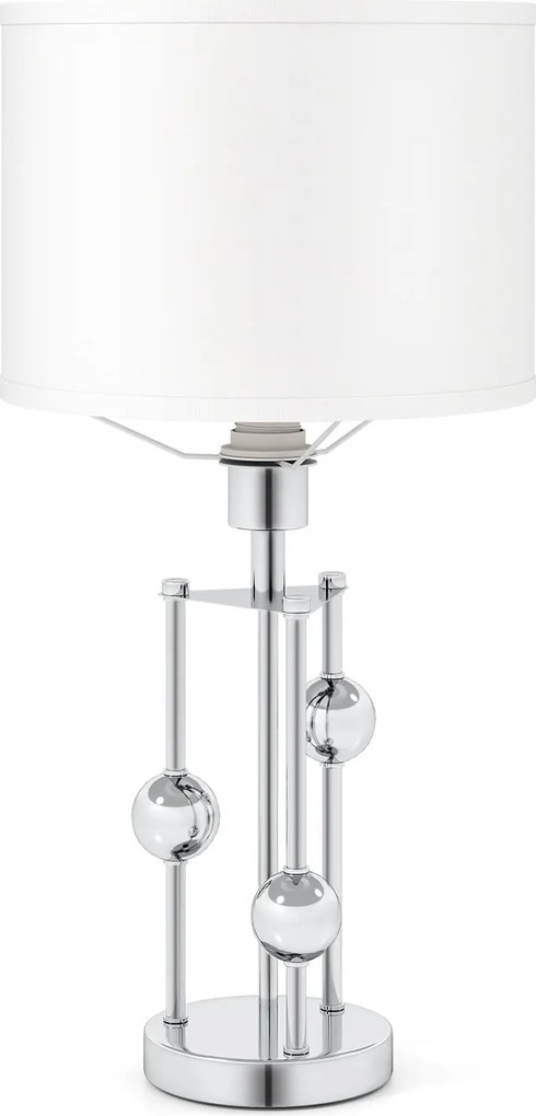 Costway Stolní lampa Noční stolní lampa s E27-Látkové stínidlo a ozdobné koule