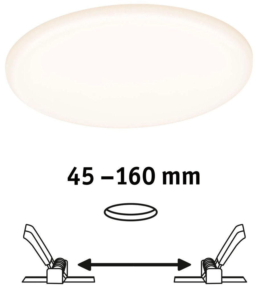 Paulmann 92389 Veluna VariFit, kulaté zápustné svítidlo, 17W LED 3000K, prům. 18,5cm, IP44