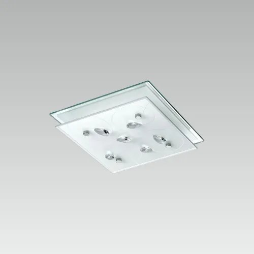 Stropní svítidlo IKAROS KRISTAL 65105 Prezent 1xE27/60W,IP21, Bílá, Chróm, Matná, Zrcadla