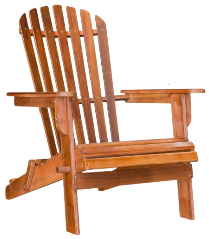 Zahradní lehátko ADIRONDACK, sklápěcí, 69x84x94cm, přírodní hnědá Casaria