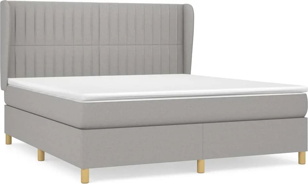 Box spring postel s matrací světle šedá 180 x 200 cm textil 3128701
