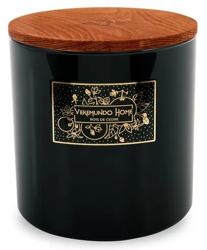 VEREMUNDO HOME Vonná svíčka Paris Bois de Cedre, 680 g, černá 16198