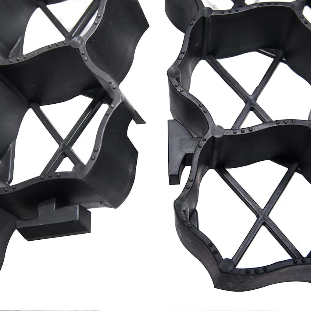 Zatravňovací dlaždice 16 ks černé 60 x 40 x 3 cm plast 146279