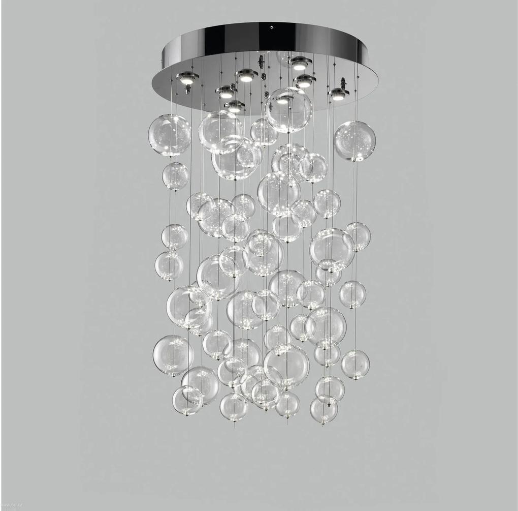 Metallux 251.080.01 Bolero, luxusní závěsné svítidlo, 54 kuliček čirého skla, 8x10W LED, prům. 80cm, délka závěsu: 110cm