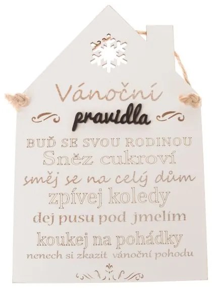 Casa de Engel Dřevěná cedule - Vánoční pravidla
