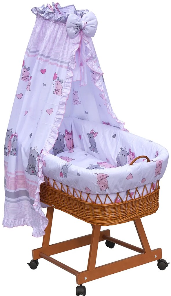 Košík pro miminko s nebesy Scarlett Pupis - růžová