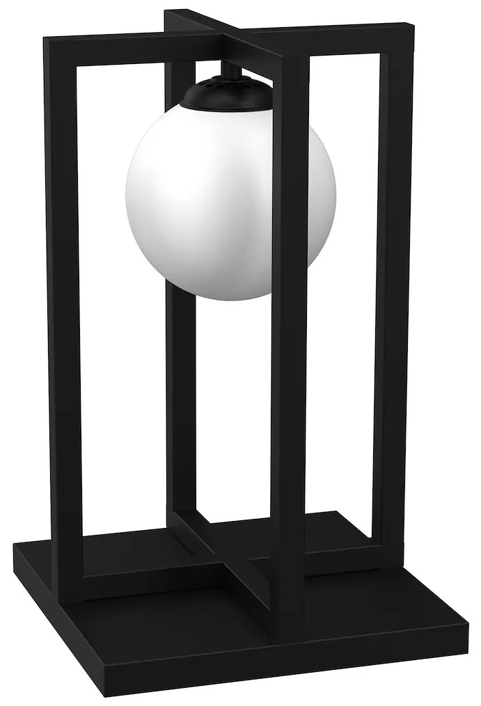 Stolní lampa Diego, 1x bílé skleněné stínítko, b