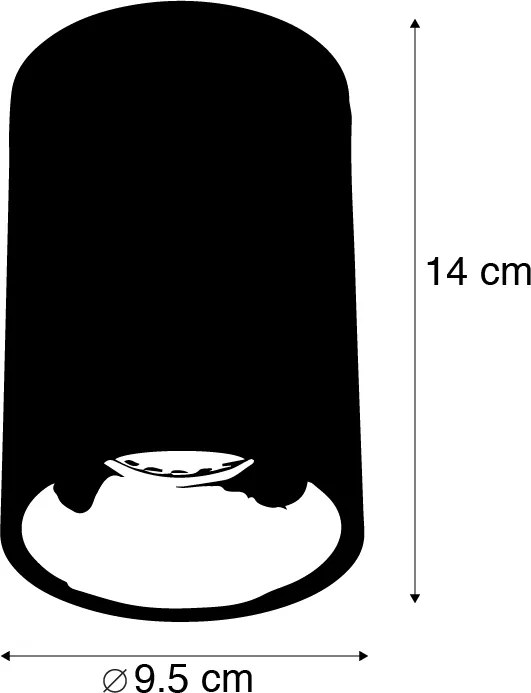 Sada 6 moderních bodových svítidel černá se zlatou paticí GU10 50mm - Deep