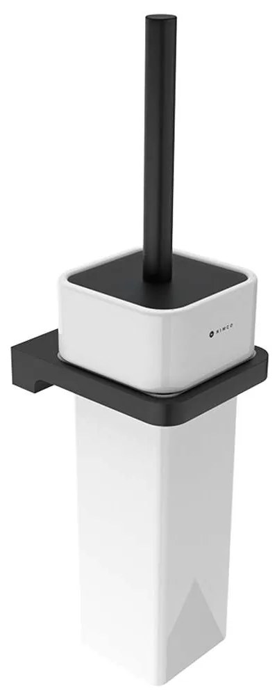 Nimco Maya - WC štětka nástěnná s držákem, bílá/černá MAC 29094K-90