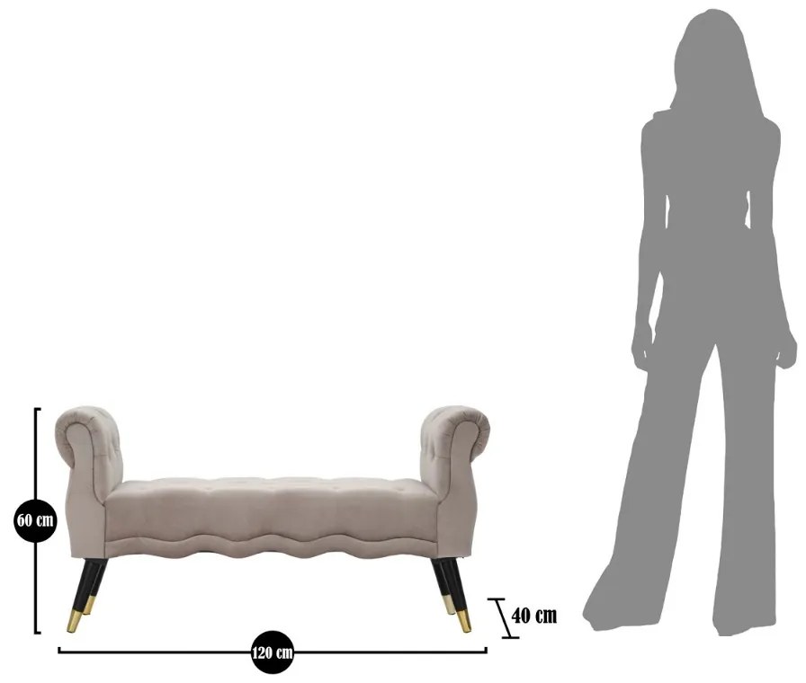 Designová lavice Dandelion 120 cm šedá