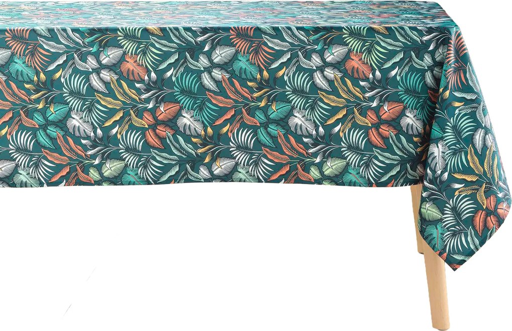 Obdélníkový ubrus STYLIS BLUE, 145 x 240 cm, modrý s potiskem