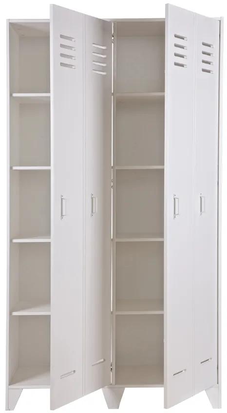 Hoorns Bílá borovicová šatní skříň Howie 187 x 103 cm