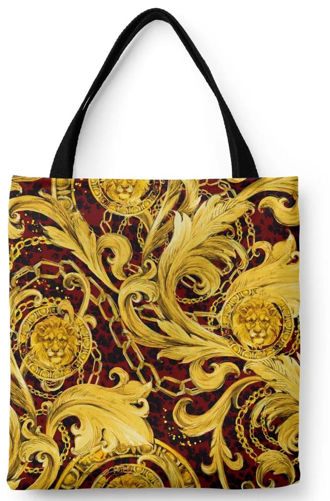 Nákupní taška Zlaté ornamenty - abstraktní motiv s akantovými listy v barokním stylu