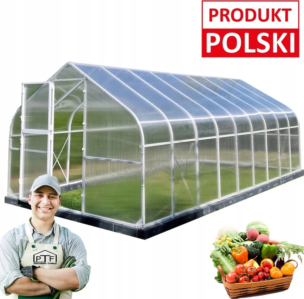 Polykarbonátový Skleník Tunel 12M2 300X400 Ptf Polsko Bílý
