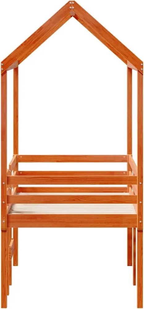 Patrová postel se střechou voskově hnědá 75 x 190 cm borovice 3282143