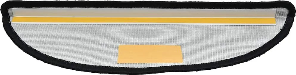 Schodové rohože 10 ks 56 x 17 x 3 cm černé, půlkulaté 149785
