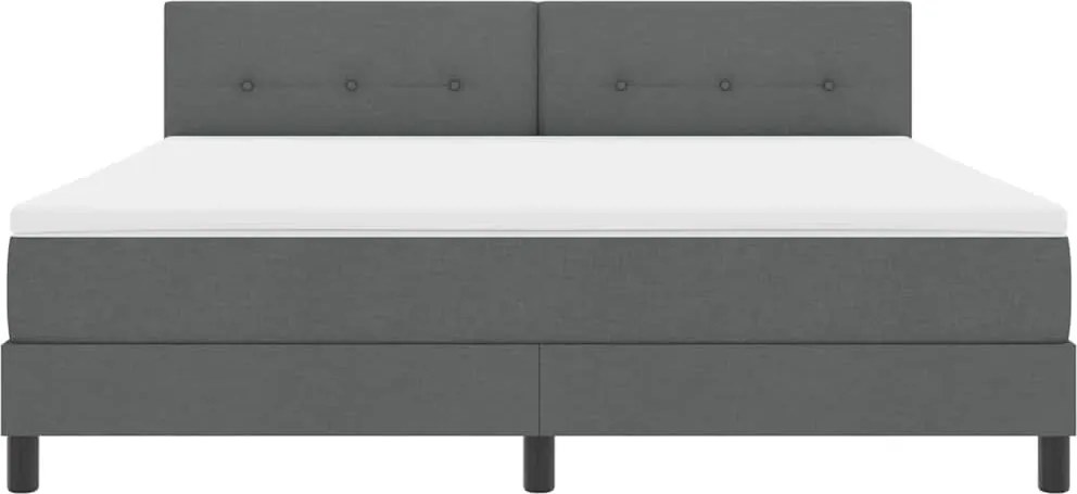 Postel s boxspringem s čelo Tmavě šedá 180 x 200 cm textil 3338707