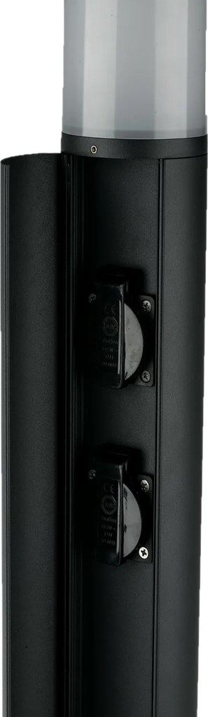 FAN LED-DISCOVERY-HUB Sloupkové svítidlo PALO DISCOVERY antracit, hliník, 13 W, 1440 lm, 4000 K, IP54, 2 x SCHUKO 2500 W, 65 x 13 x 13 cm - FANEUROPE