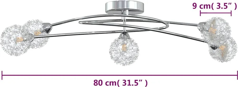Stropní svítidlo s drátěnými stínidly pro 5 LED G9 337909