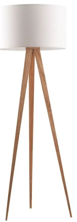 Bílá stojací lampa Zuiver Tripod Wood, ø 50 cm