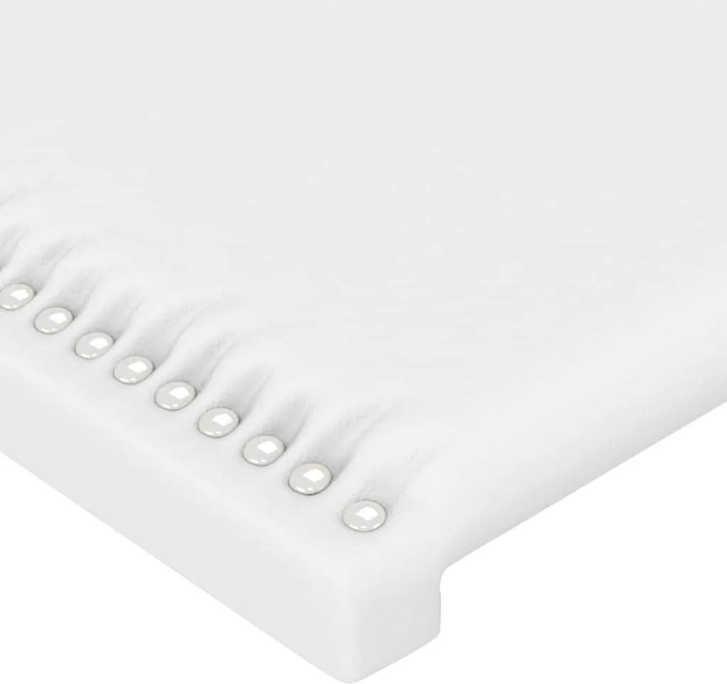 Čelo postele s LED bílé 100x5x118/128 cm umělá kůže 3122369