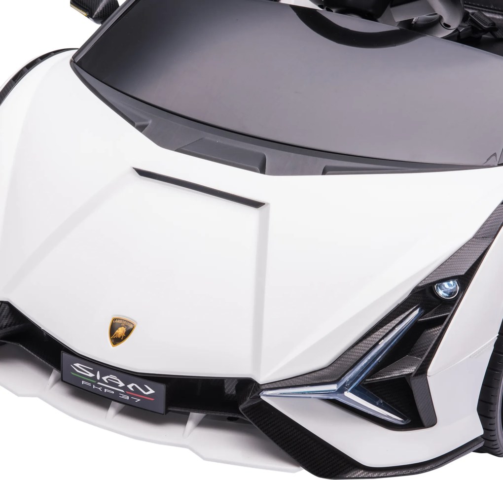 Dětské autíčko HOMCOM Lamborghini, s dálkovým ovládáním, 3 rychlosti, bezpečnostní pásy, hudební (MP3/USB) světlo, nosnost 25 kg, pro 37-60 měsíců, b…