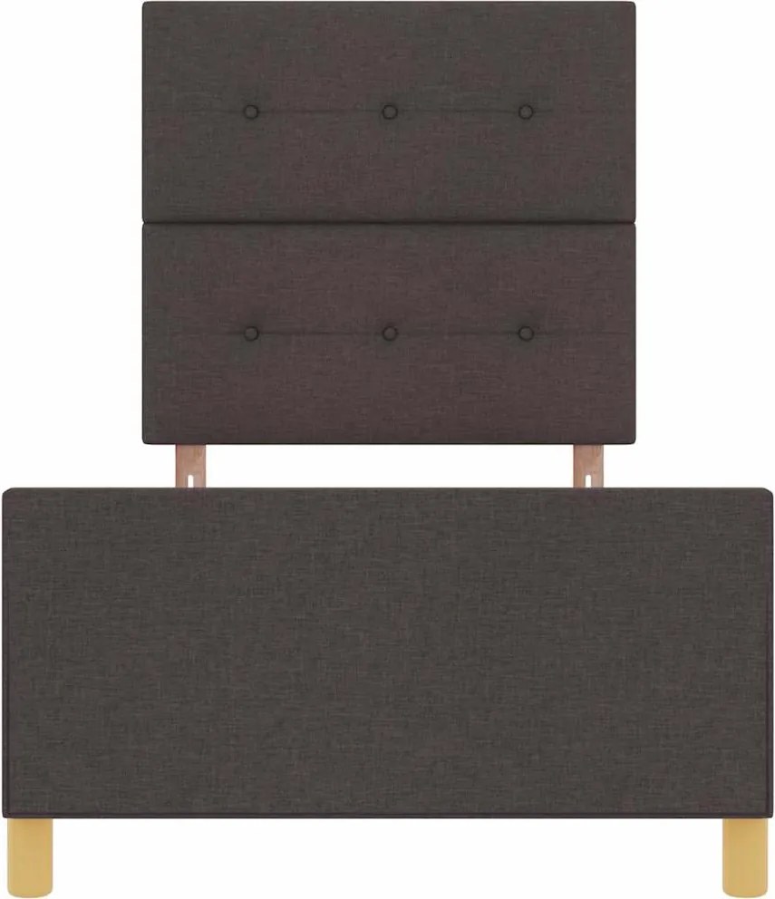 Rám postele s čelo Tmavě hnědá 80 x 200 cm textil 3344686