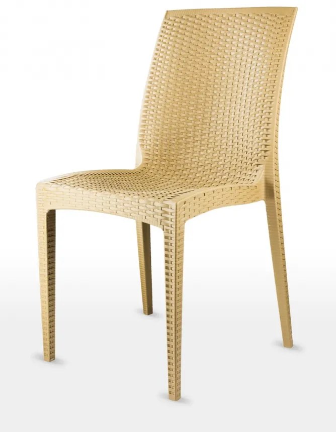 Mega Plast, plastová židle DALIA, 47 x 86 x 49 cm, stohovatelná, okrová